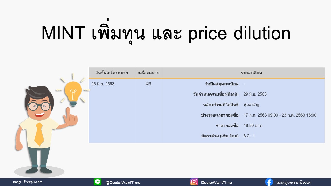 MINT เพิ่มทุน และ price dilution – หมอยุ่งอยากมีเวลา